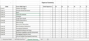 Business Expense Excel Spreadsheet-LLC – Nina's Soap