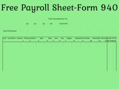 Free Payroll Spreadsheet-Form 940-B22F2 – Nina's Soap