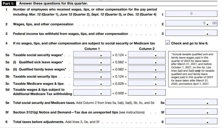 How do I fill out form 941 if I have no employees 2023 Q3 – Nina's Soap