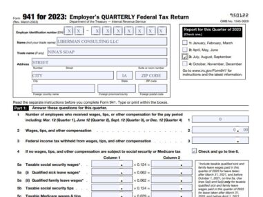 How do I fill out form 941 if I have no employees 2023 Q3 – Nina's Soap